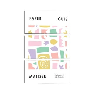 iCanvas "Paper Cuts Pastels Pattern" by Mambo Art Studio 3-Piece Canvas Wall Art Set - Bed Bath ...